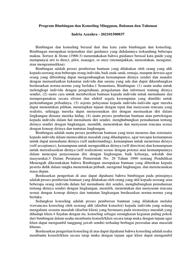 Indria Azzahra 202101500837 Program BK Mingguan Bulanan Tahunan | PDF