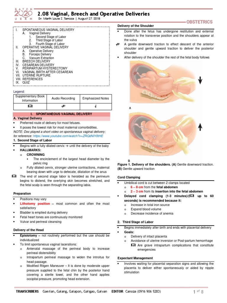 Vaginal and Operative Delivery Techniques | PDF | Childbirth ...