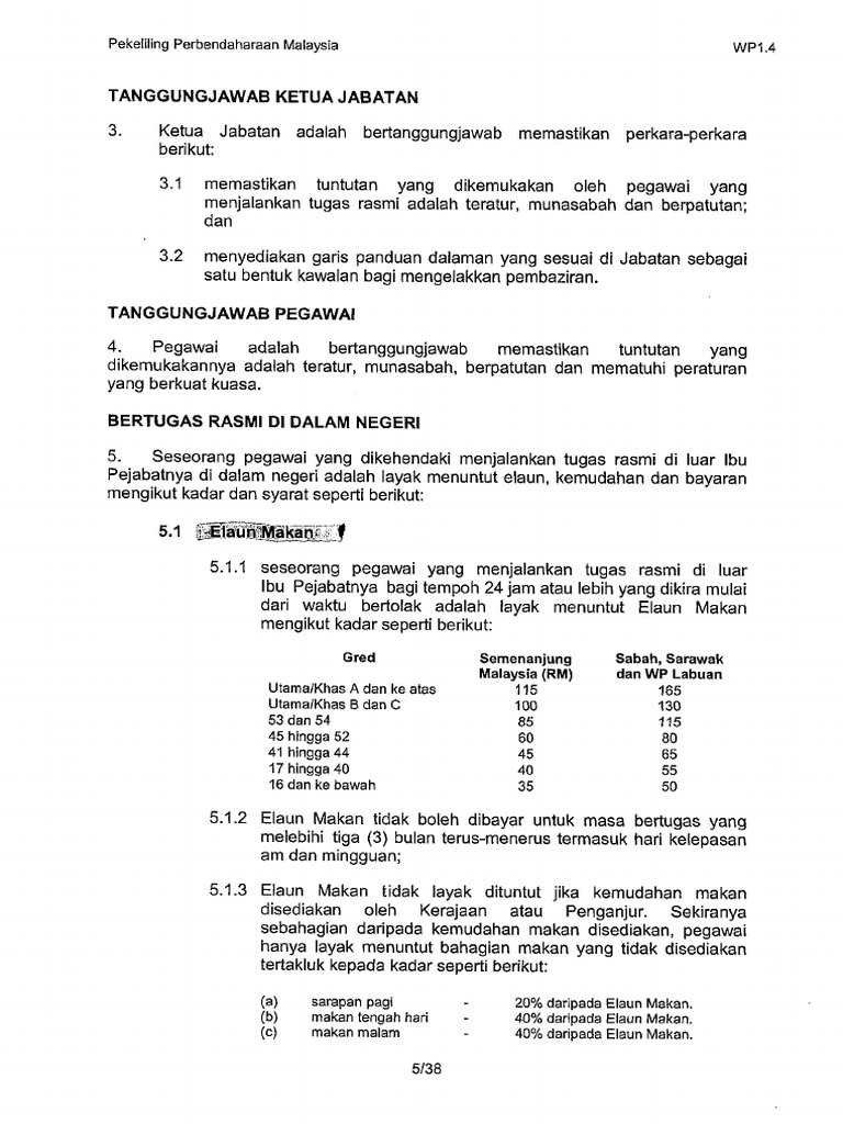 Panduan Tuntutan Perjalanan N Hotel N Elaun Makan | PDF