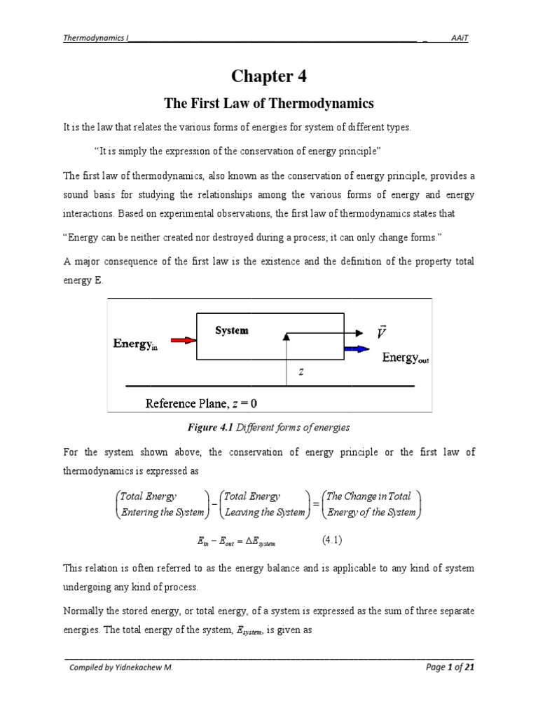 The First Law of Thermodynamics | PDF | Enthalpy | Heat