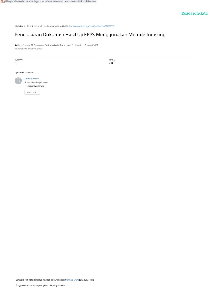 Document Searching of EPPS Test Result Using Index - En.id | PDF