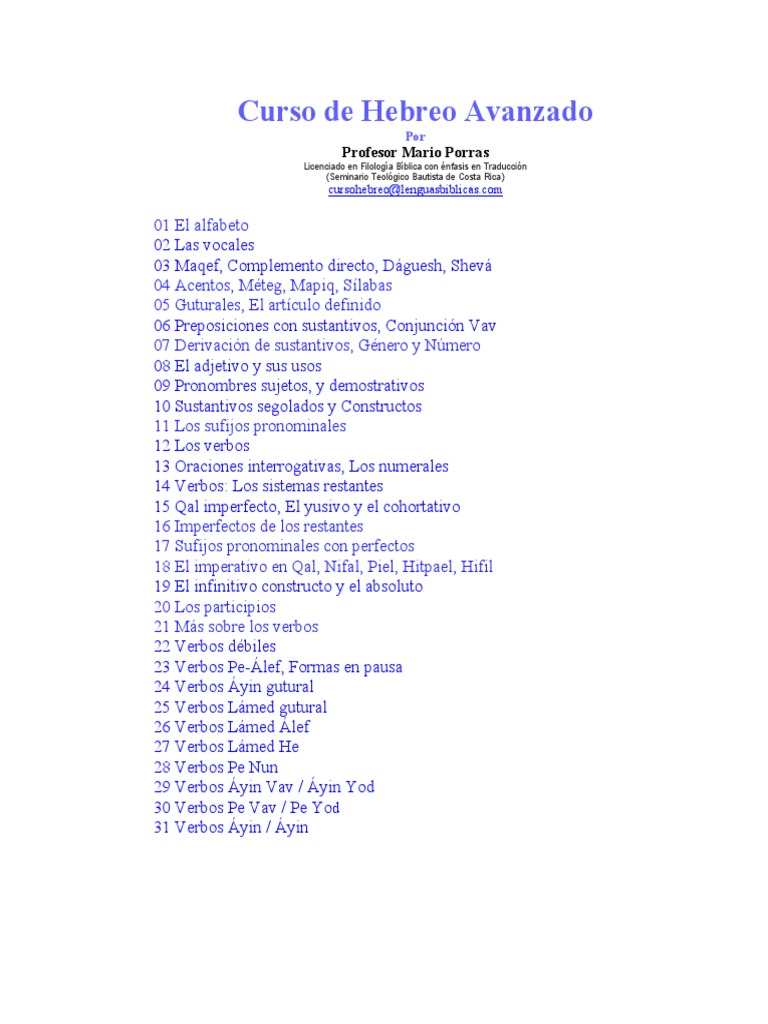 Libro para Aprender Hebreo Avanzado | PDF | Sílaba | Vocal