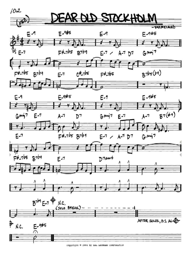Dear Old Stockholm (BB) | PDF