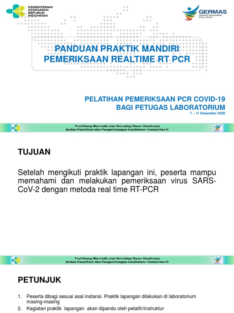 Panduan Praktek Mandiri Prosedur Pemeriksaan RRT-PCR COVID-19 - RT-PCR ...