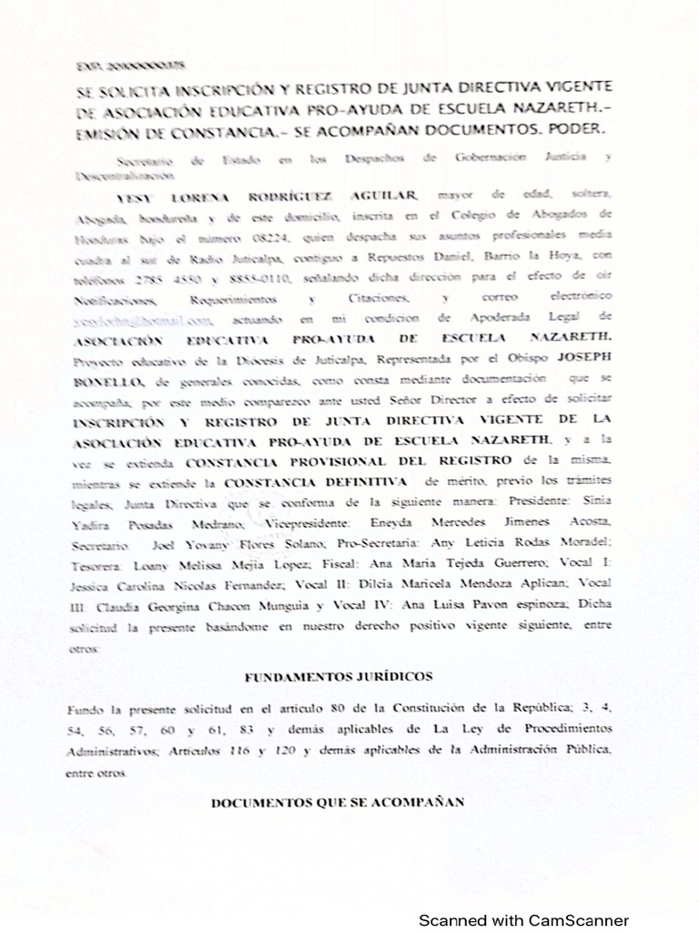 Solicitud Junta Directiva | PDF