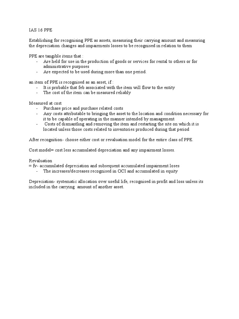 Ias 16 Ppe | PDF | Finance & Money Management