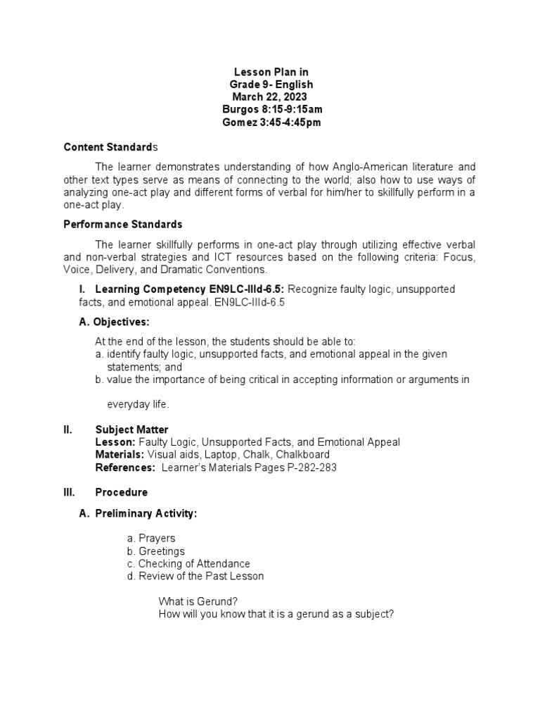 Grade 9 LP | Download Free PDF | Fallacy | Logic