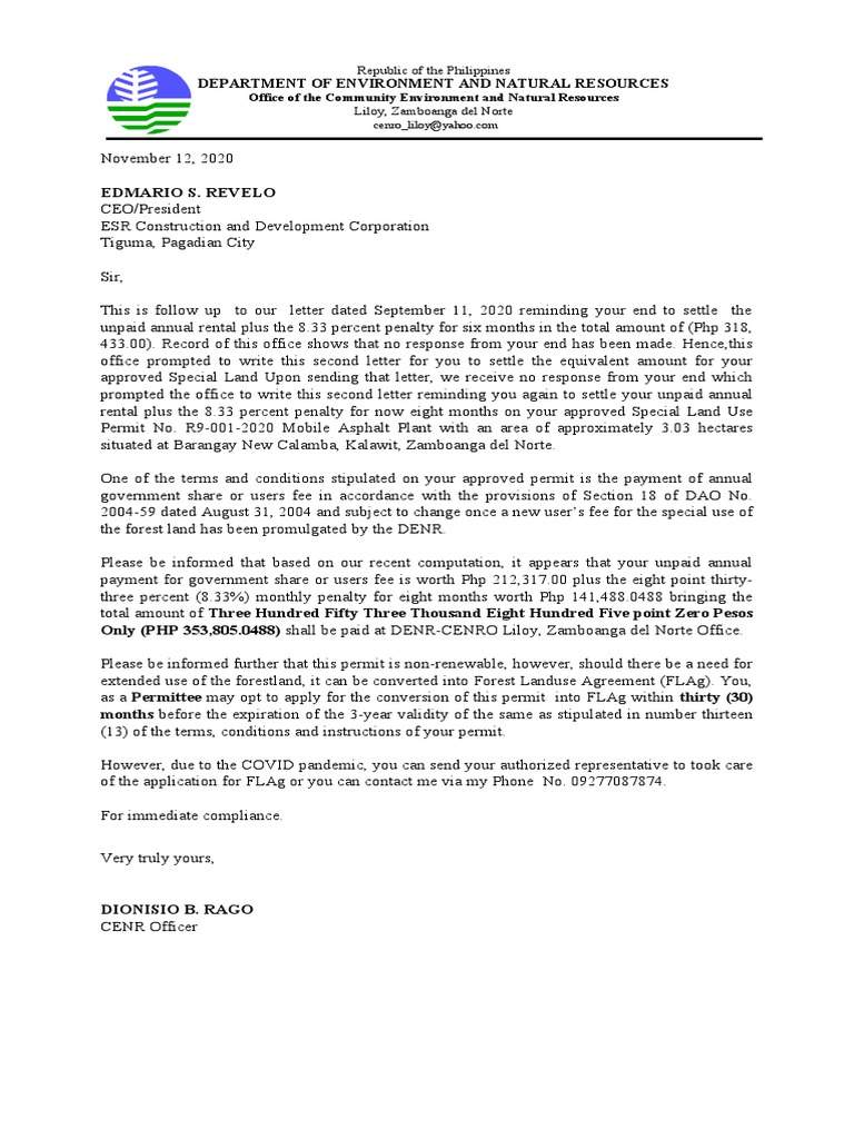 Letter To ESR Asphalt No. 2 | PDF