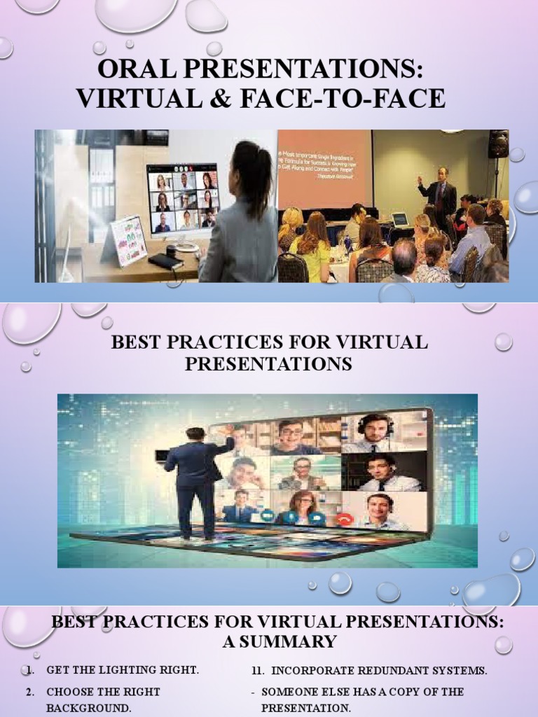 Best Practices For Virtual Presentations and F2F Presentations | PDF ...