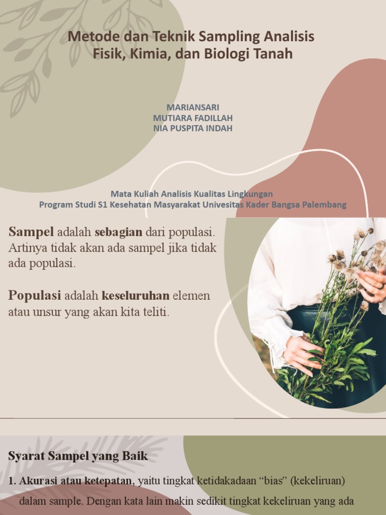 Metode Dan Teknik Sampling Analisis Fisik, Kimia, Dan Biologi Tanah | PDF