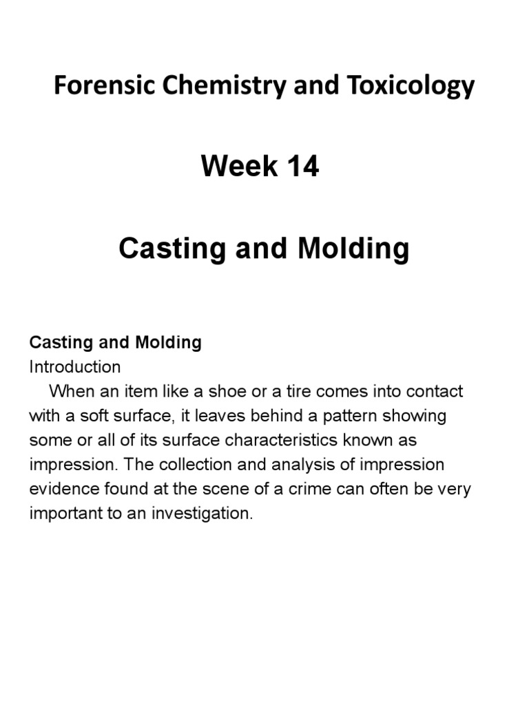 Forensic Chemistry Lecture #14 | PDF | Crime Scene | Forensic Science
