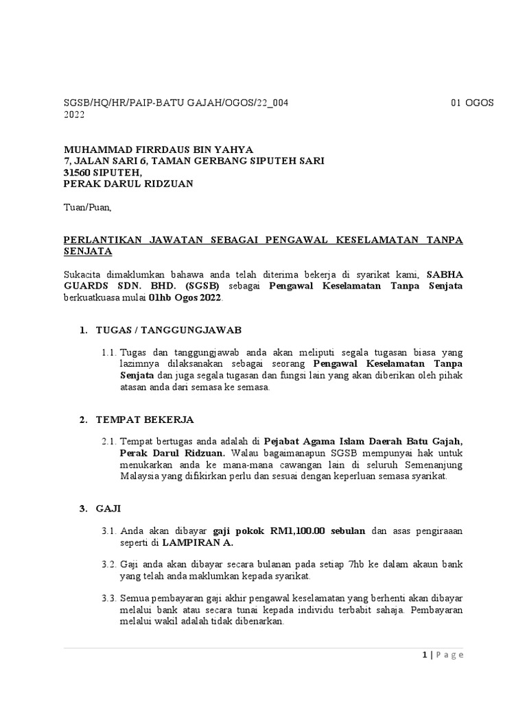 OFFER LETTER PAIP BARU GAJAH 22_004 | PDF
