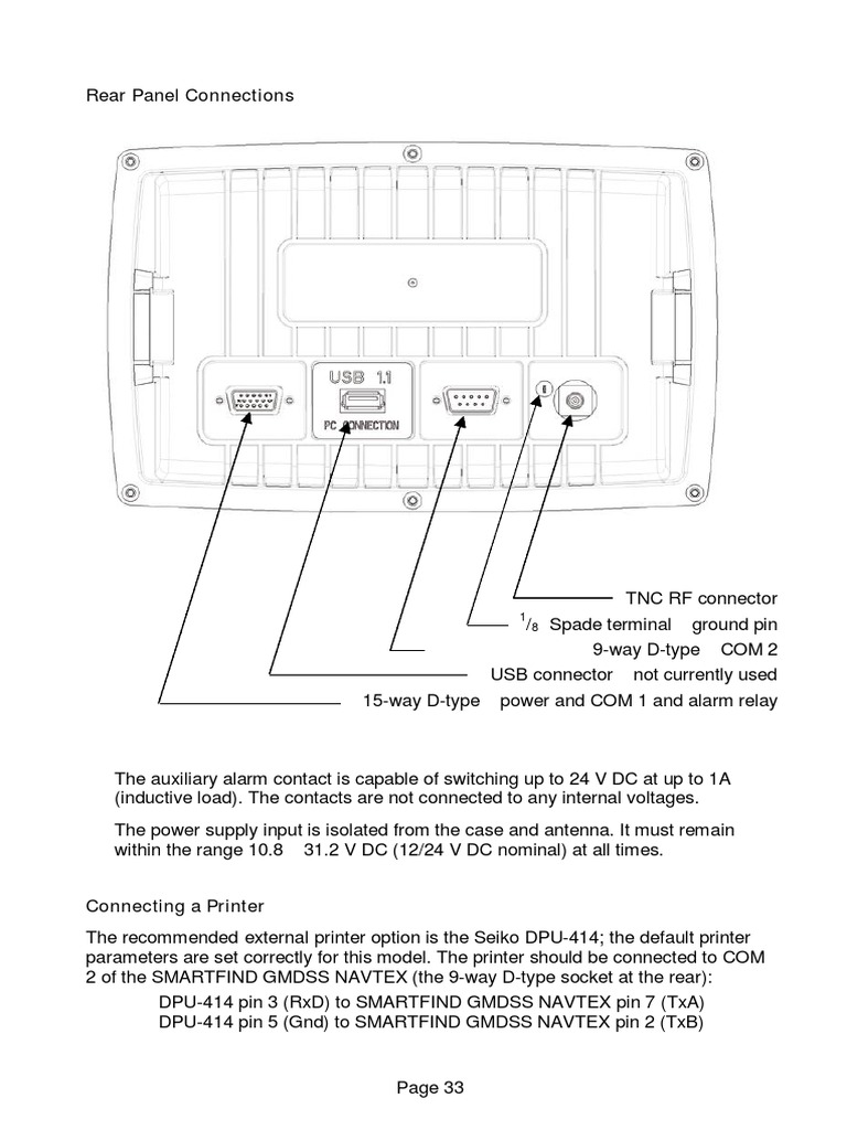 Connecting DPU-414 to NAVTEX System | PDF