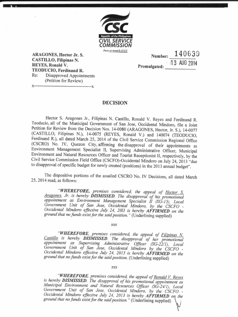 D140639_ND_Disapproved Appointment,_no budget__newly created positions ...