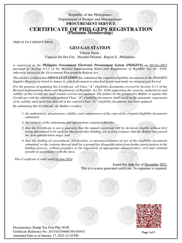 GG Philgeps Updated | PDF | Government | Justice