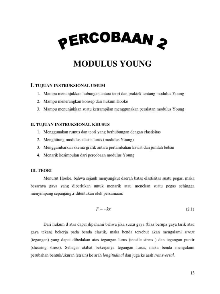 P2 Modulus Young PDF | PDF | Teknologi & Rekayasa
