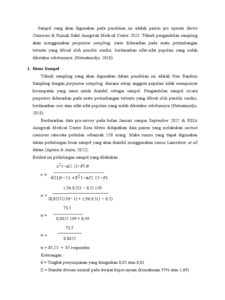 Rumus Sampel Lameshow - 1 | PDF | Kesehatan Holistik | Sains & Matematika