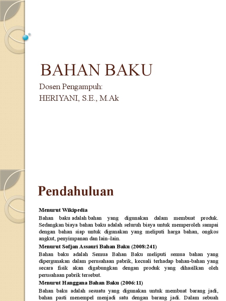 TM 3&4 - Bahan Baku | PDF