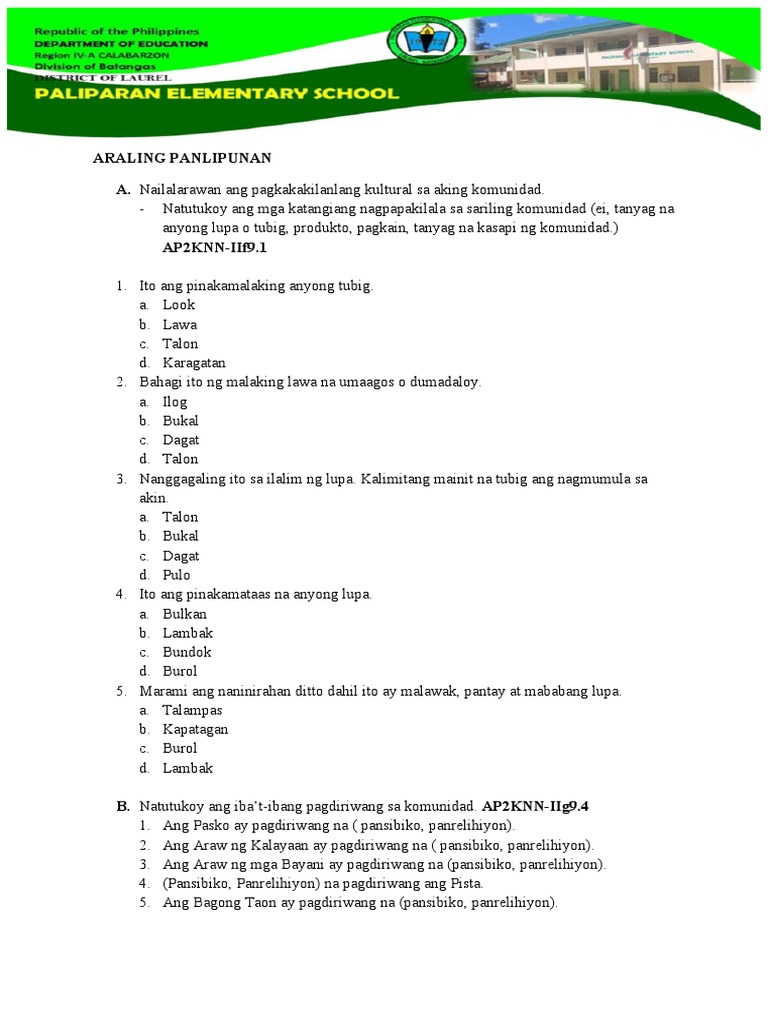 paliparanES Project 555 in AP GRADE 2 | PDF