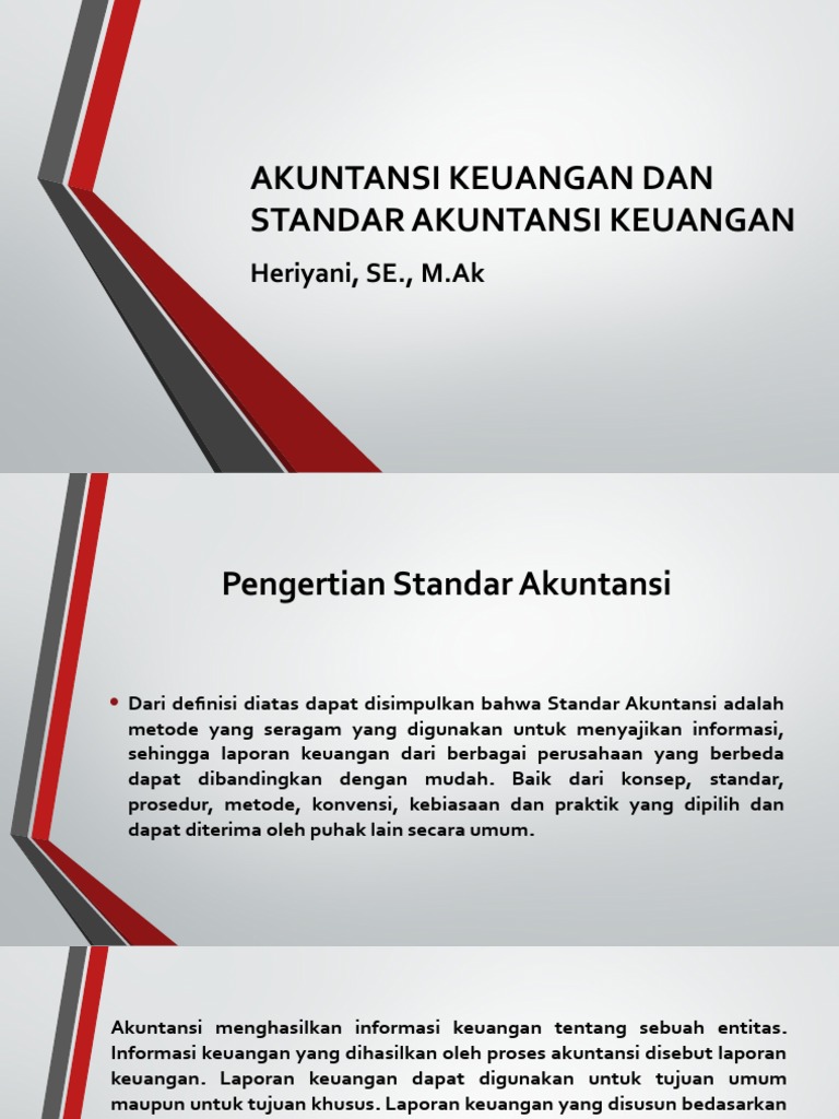 Pengertian Standar Akuntansi Keuangan | PDF