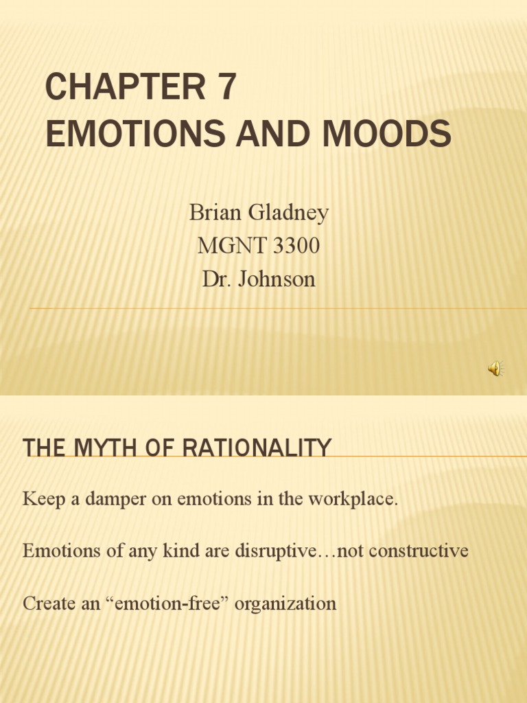Chapter 7 Ob Emotions and Moods | PDF | Emotions | Psychology