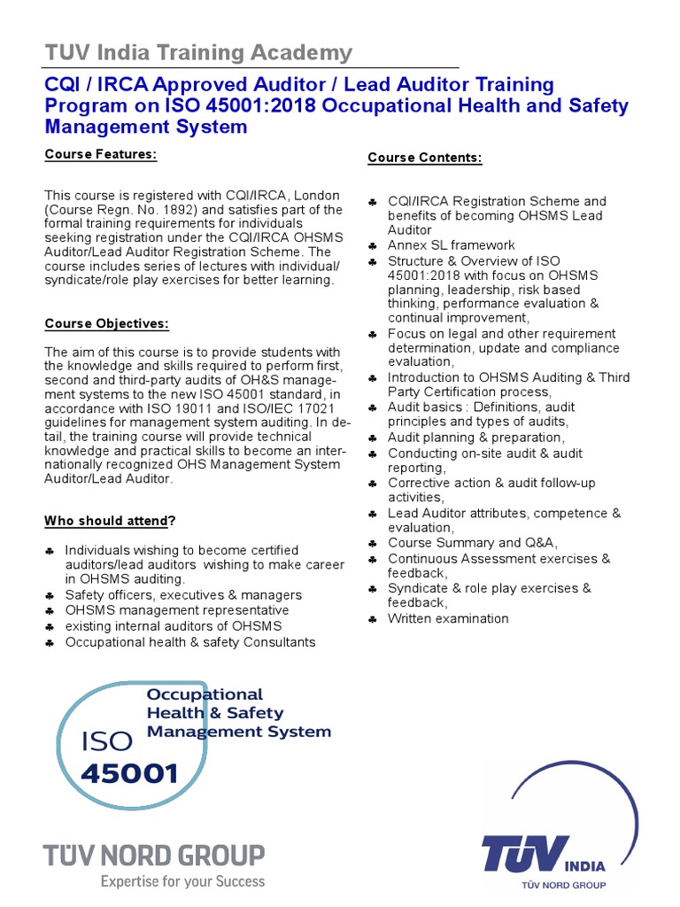 CQI IRCA Approved Online Auitor - Lead Auditor Training Program On ISO ... CQI IRCA Approved Online Auitor - Lead Auditor Training Program On ISO ...