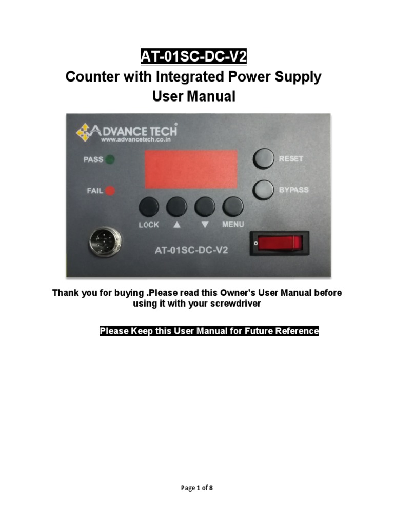 Counter Manual Rev2 | PDF | Screw | Menu (Computing)