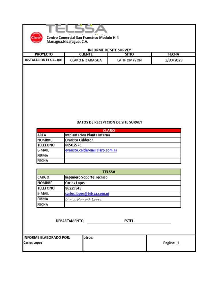 SITE_SURVEY_ETX_2I_10G_LA_THOMPSON | PDF | Redes de computadoras ...