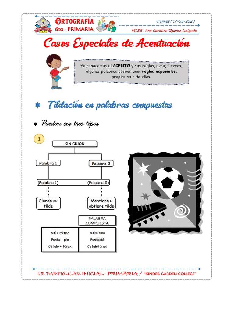 ORT.-6TO - FICHA - "Casos Especiales de Acentuación"-2023 | PDF