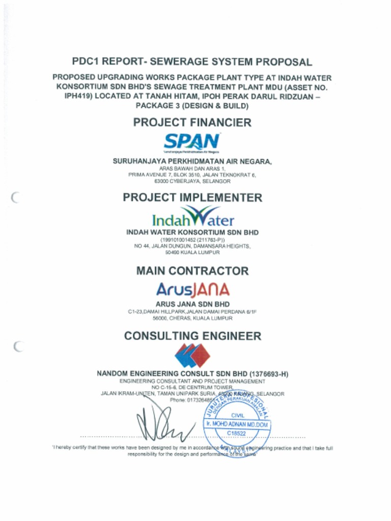 Engineering Report | PDF | Sewage Treatment | Sanitary Sewer