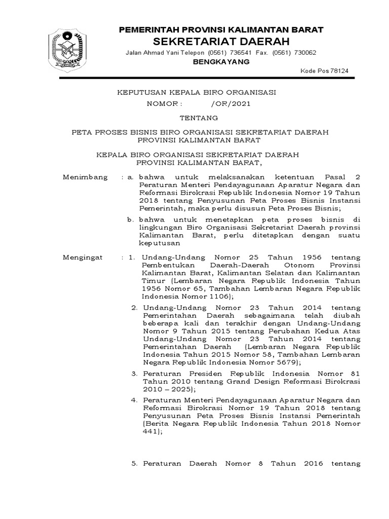 Contoh SK PROBIS ORGANISASI 2021 | PDF