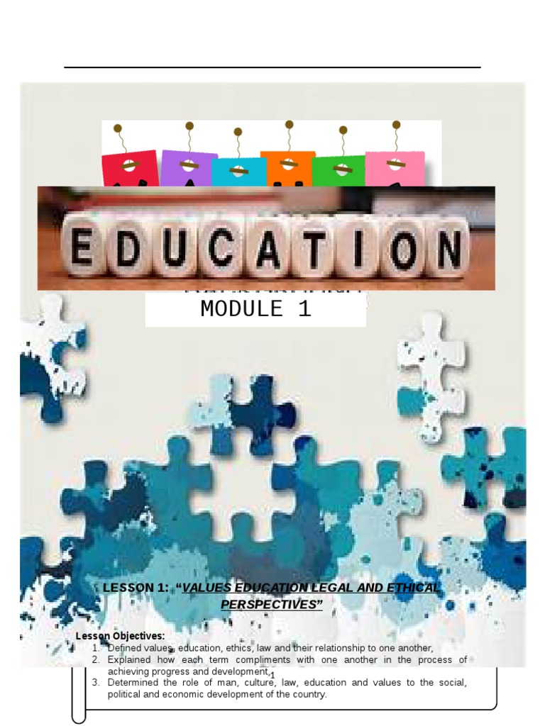 Values Education Module 1 | PDF | Morality | Crimes