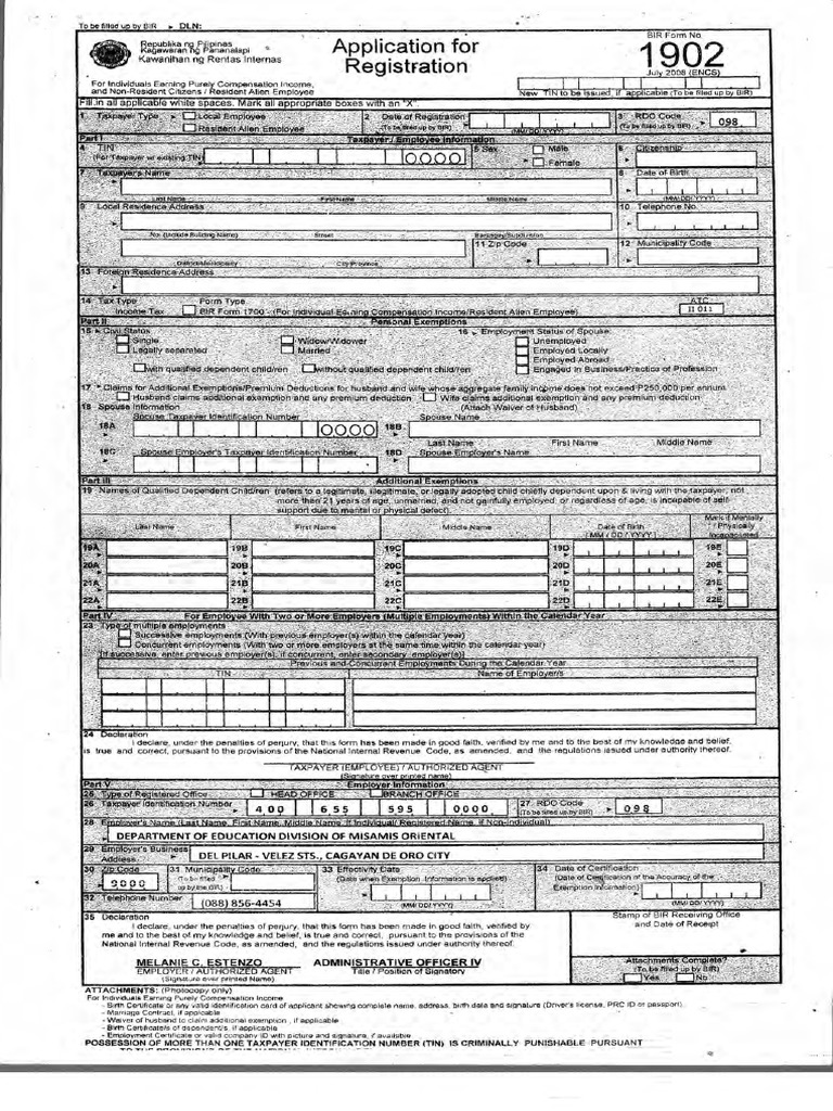 Bir Form 1902 and 2305 Resized | PDF