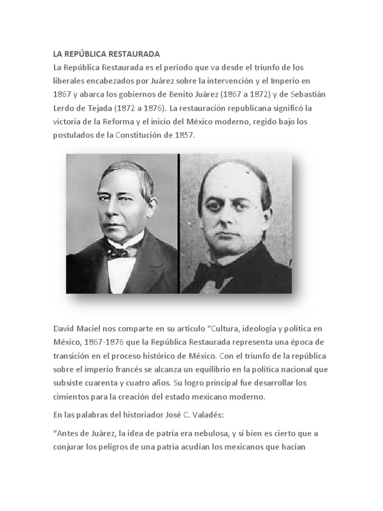 La República Restaurada PDF | PDF | Judicaturas | México