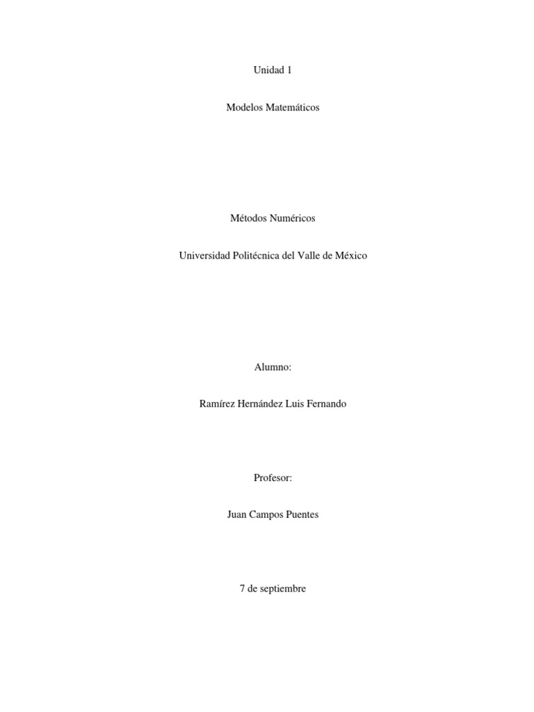 Tarea U. 1 Modelos Matematicos | Descargar gratis PDF | Lenguaje de programación | Programación ...