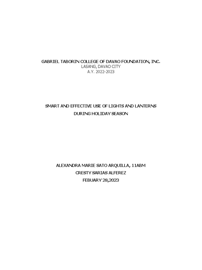 Concept Paper Format For Shs | PDF