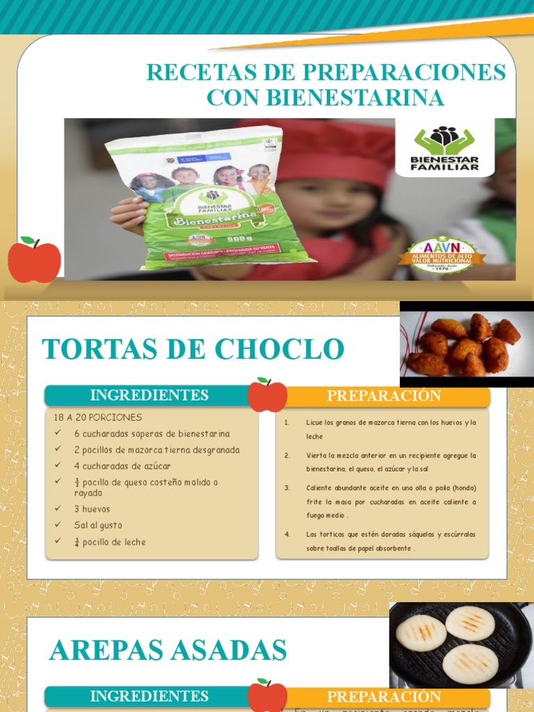 Recetas de Preparaciones Con Bienestarina-2 | Descargar gratis PDF | Maíz | Postres