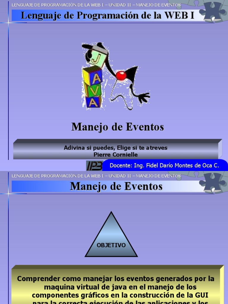 Manejo de eventos en interfaces gráficas de usuario | PDF | Java ...