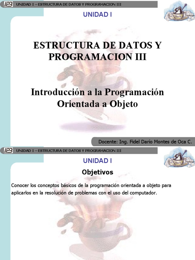 Unidad 1 Introducción A La Programación Orientada A Objeto Pdf Objeto Informática