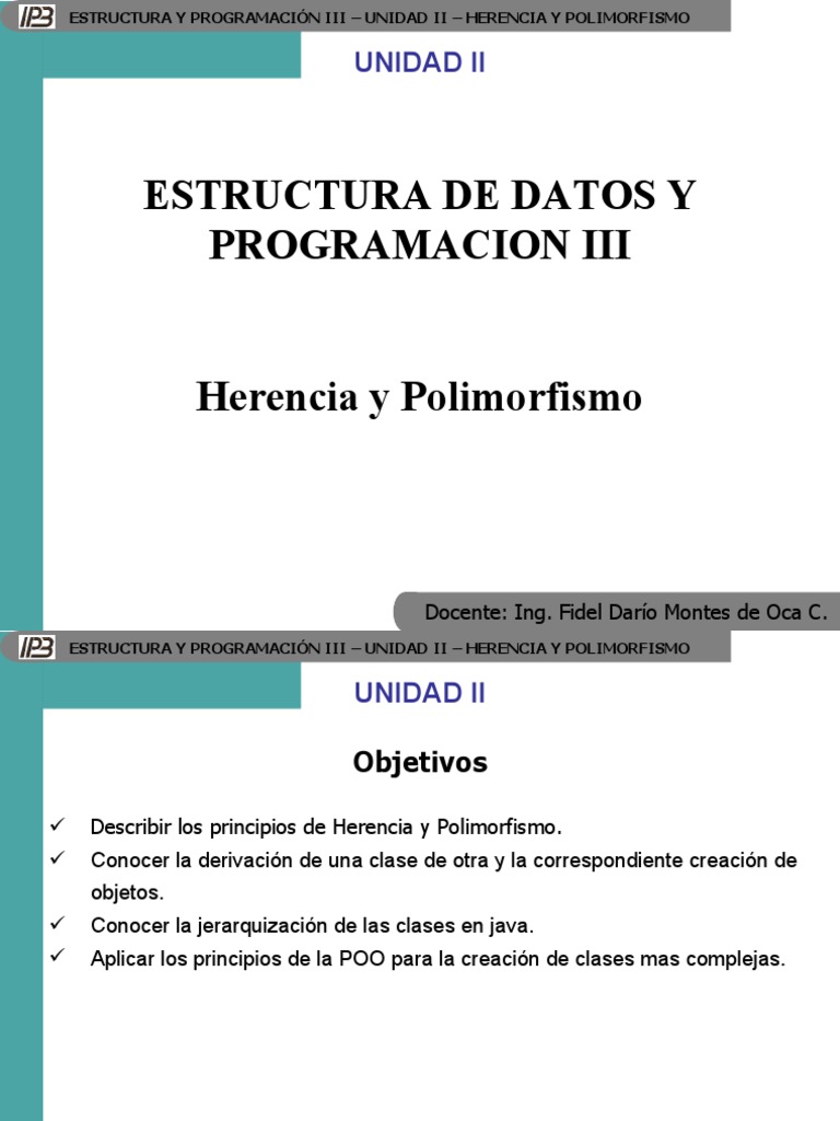 Unidad 2 - Estructura de Datos y Programación III | PDF | Herencia ...