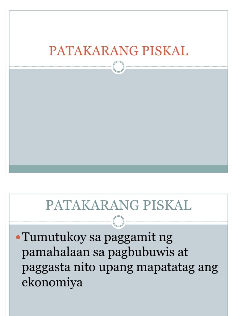 Patakarang Piskal PDF | PDF