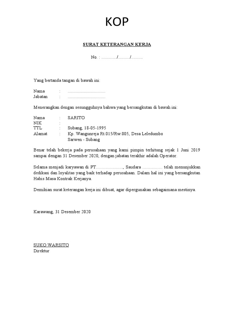 Paklaring Kosong | PDF