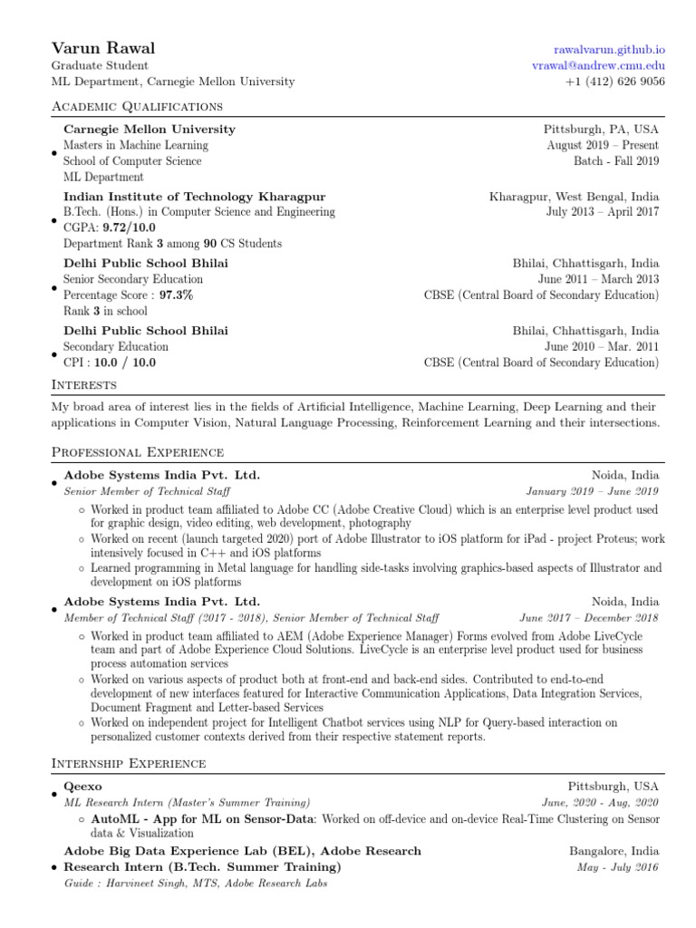 Vrawal Resume | PDF | Machine Learning | Deep Learning
