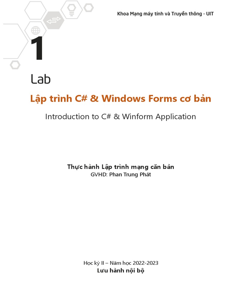 Lab 1 - Introduction To C# Winform Application | PDF