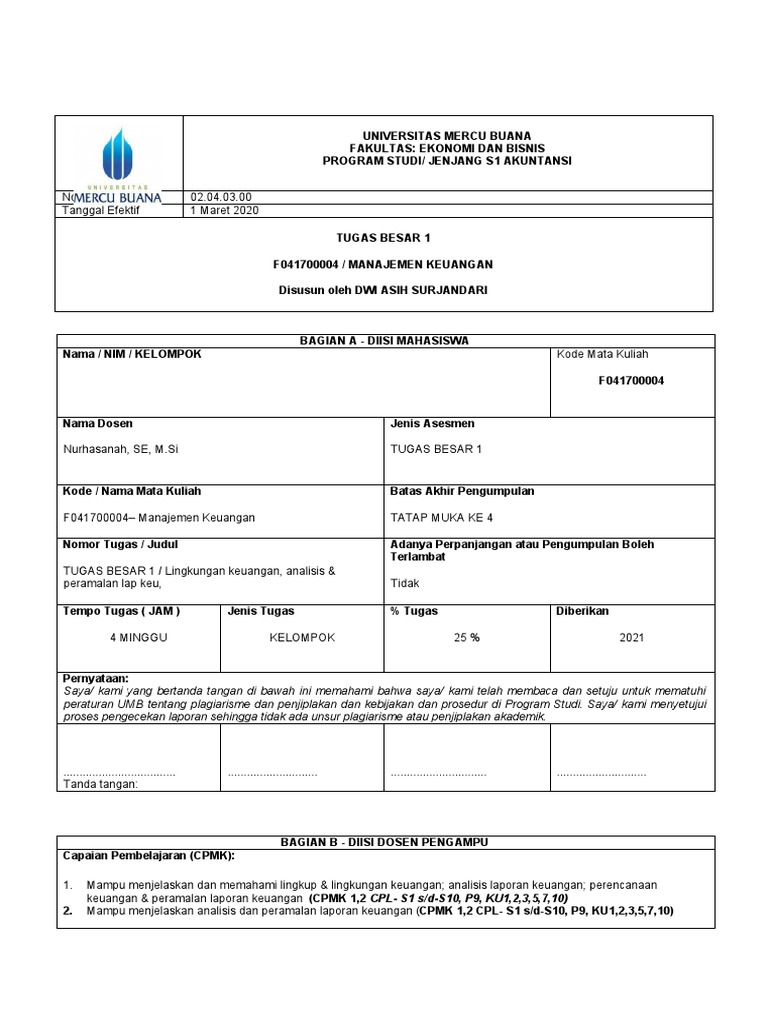 11 - RTM 1 OBE REV - Manajemen Keu | PDF | Pengelolaan Keuangan & Uang