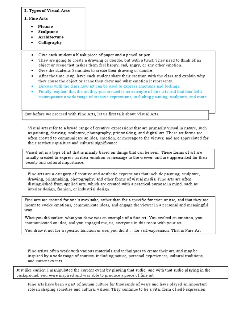 Outline For Group 2 Art App | PDF | Fine Art | The Arts