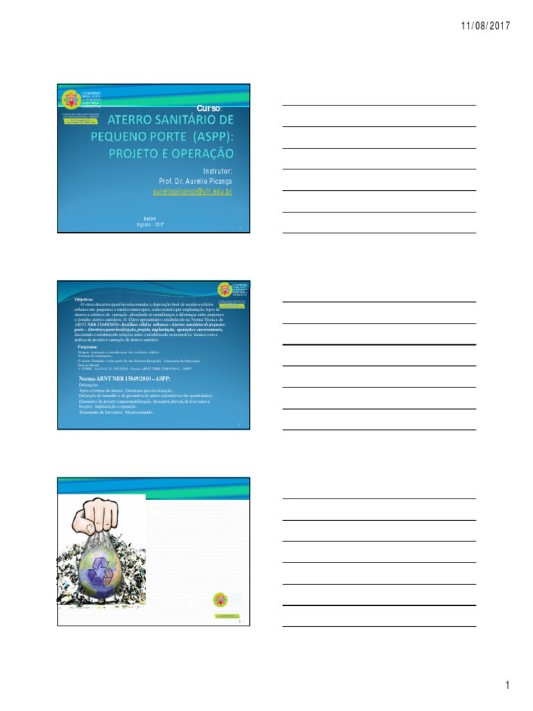 Apostila Aterro Sanitário PDF | PDF | Desperdício | Aterro