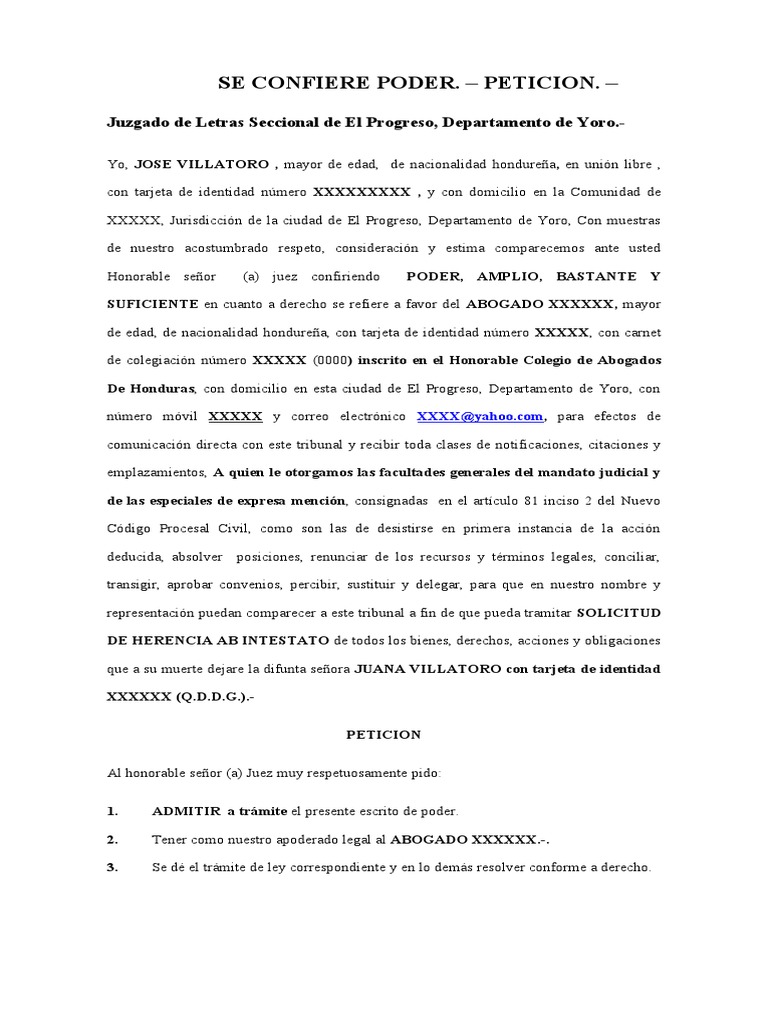 Formato-Herencia Ab Intestato | PDF | Herencia | Justicia