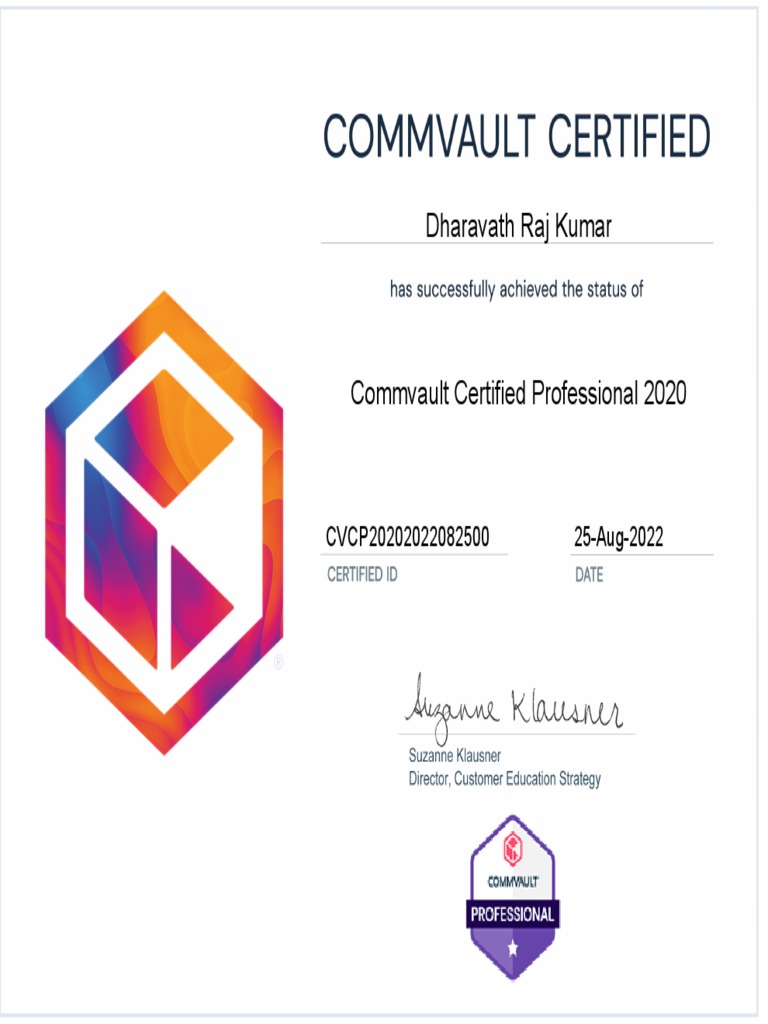 Commvault Certified Professional | PDF