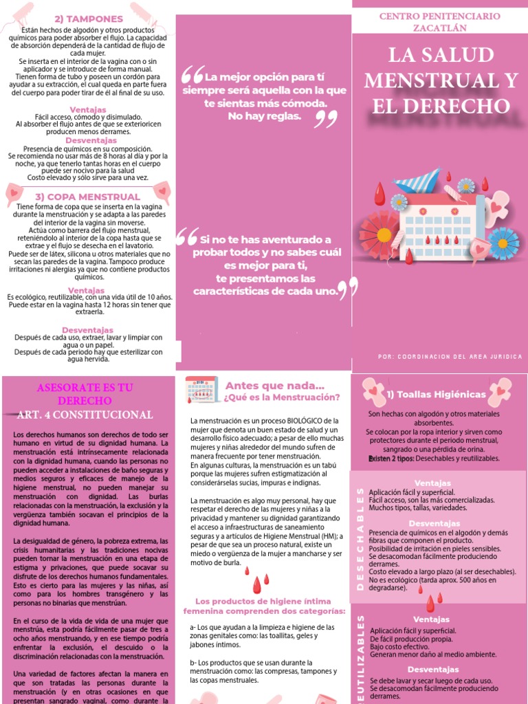 004 Triptico Higiene Menstrual 2021 A4 | PDF | Menstruación | Reproducción humana